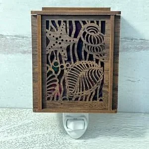 Bone & Bloom | Accents | Wooden Night Light Seashell Starfish Laser Cut ...